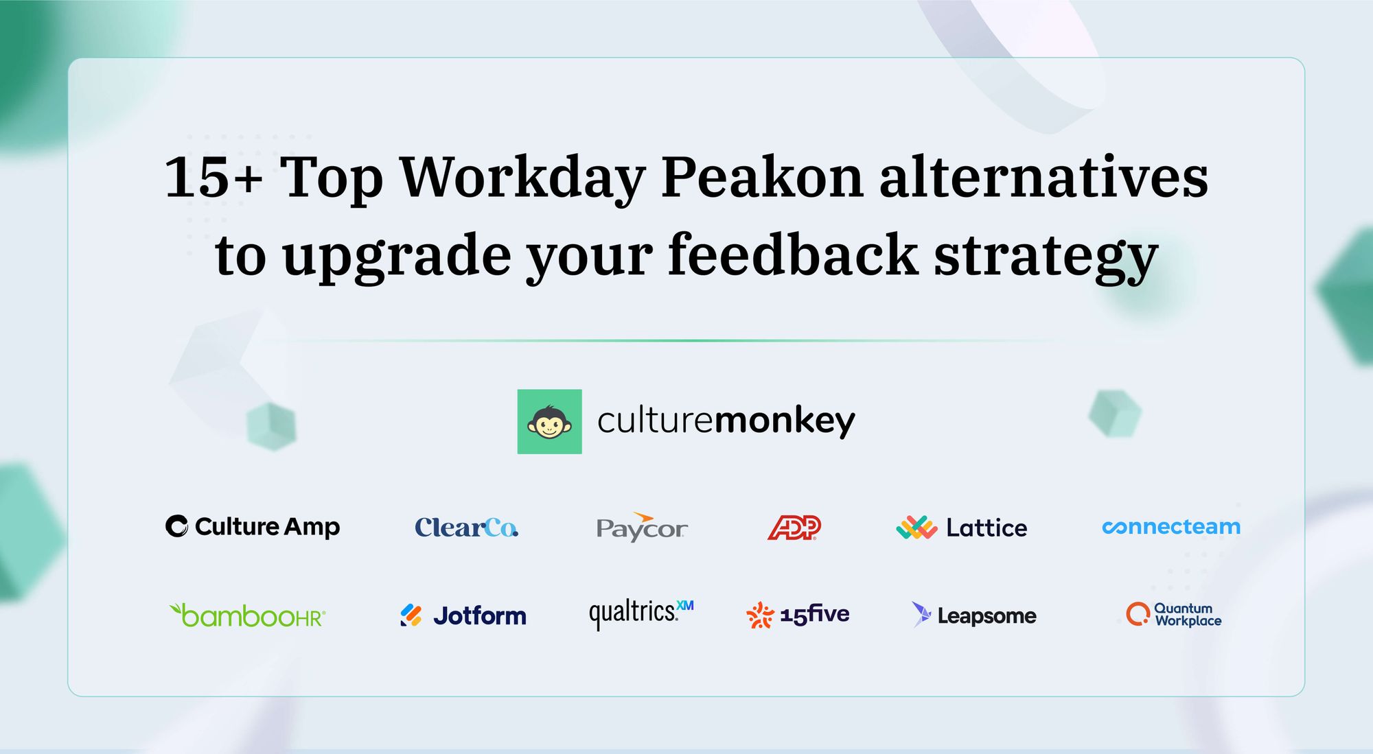 15+ Top Workday Peakon alternatives to upgrade your feedback strategy